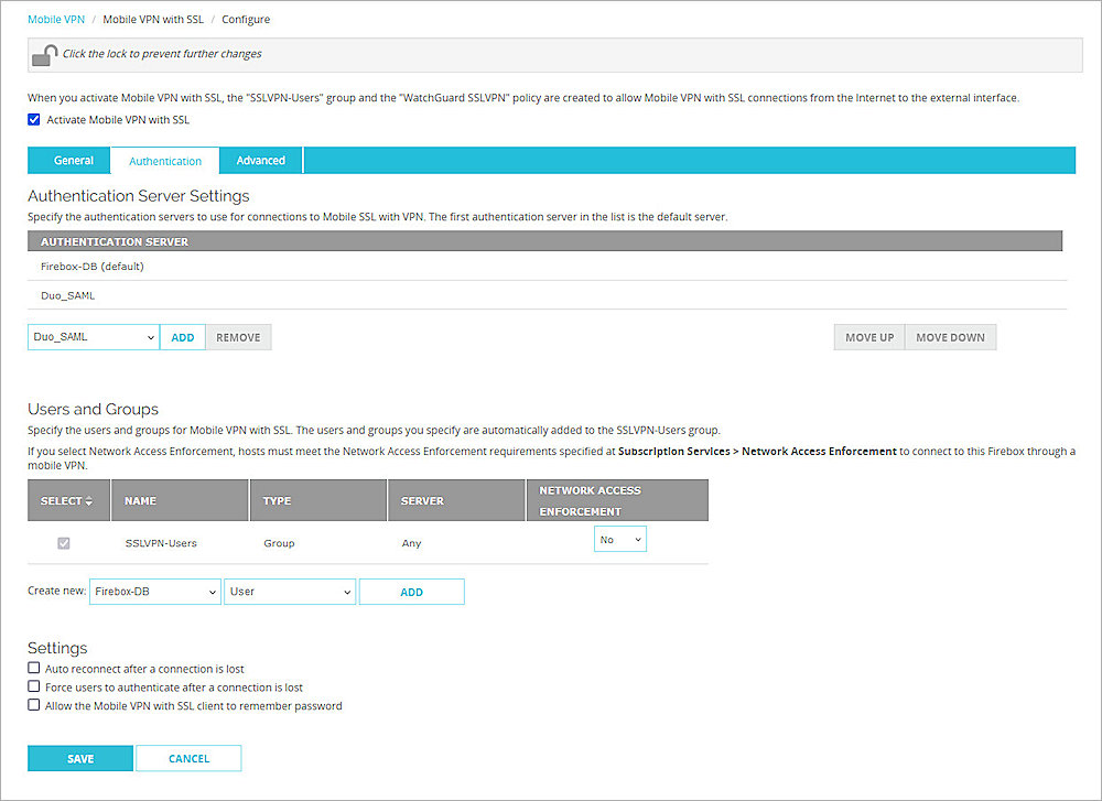 Firebox Mobile Vpn With Ssl And Saml Integration With Duo And Authpoint